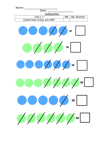 Subtraction by crossing out - introduction Y1 | Teaching Resources