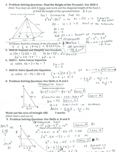 9 1 Gcse Maths Problem Solving 3 Teaching Resources