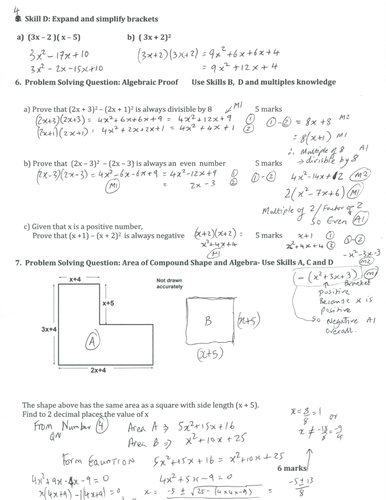 9 1 Gcse Maths Problem Solving 5 Teaching Resources