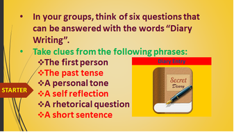 DIARY WRITING READY TO USE PRESENTATION | Teaching Resources