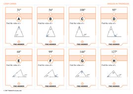 Angles in Triangles (Treasure Hunt) | Teaching Resources