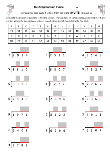 Bus Stop Division Puzzle | Teaching Resources