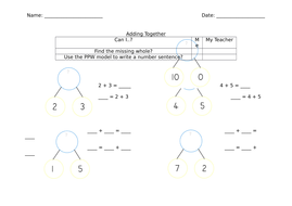 Addition within 10 part-whole model | Teaching Resources