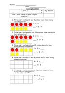 Adding two groups within 10 (word problems) | Teaching Resources