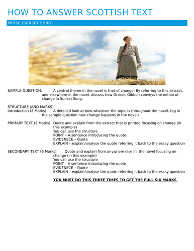 Sunset Song - Lewis Grassic Gibbons | Teaching Resources