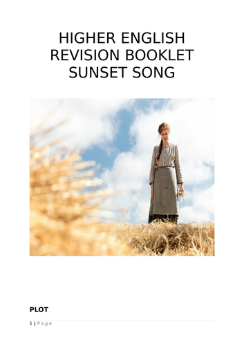 Sunset Song - Lewis Grassic Gibbons | Teaching Resources
