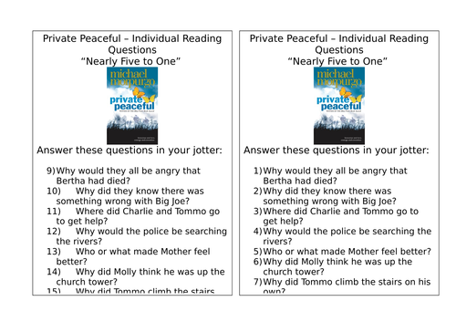 Private Peaceful - Michael Morpurgo | Teaching Resources