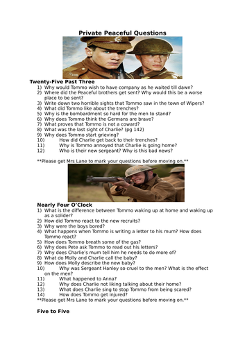 Private Peaceful - Michael Morpurgo | Teaching Resources