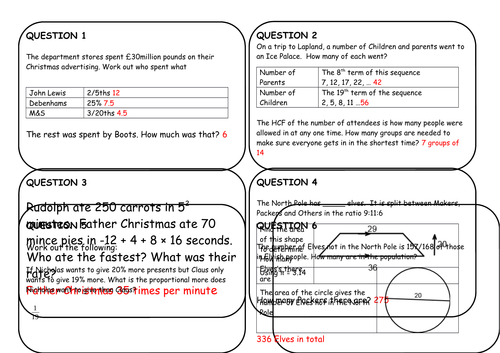 Christmas Relay 1 | Teaching Resources
