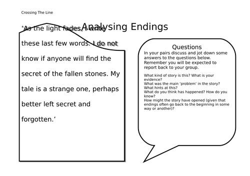 Crossing The Line - Gillian Philips | Teaching Resources