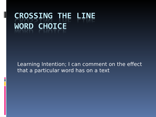 Crossing The Line - Gillian Philips | Teaching Resources