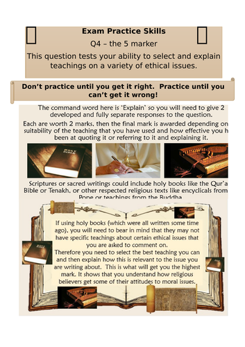 RE GCSE AQA Exam Skills Tutorial - Q4 | Teaching Resources