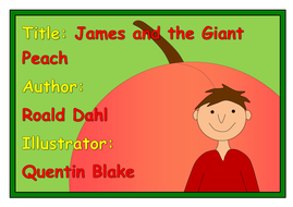 James and the Giant Peach novel study- worksheets, display materials ...