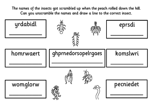 James and the Giant Peach novel study- worksheets, display materials ...