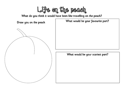 James and the Giant Peach novel study- worksheets, display materials ...
