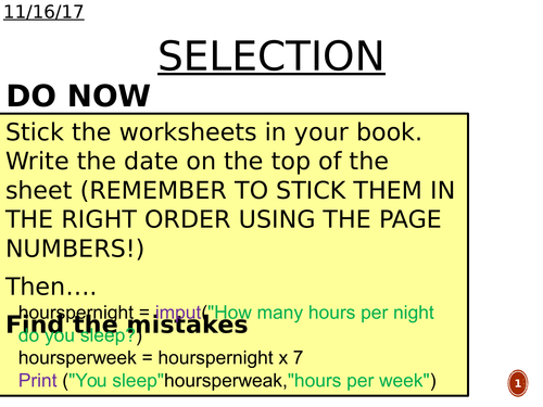 KS3 Python - Introduction | Teaching Resources KS3 Python - Introduction | Teaching Resources