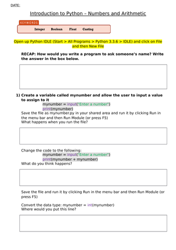 KS3 Python - Introduction | Teaching Resources KS3 Python - Introduction | Teaching Resources