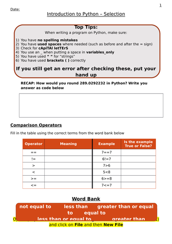 KS3 Python - Introduction | Teaching Resources KS3 Python - Introduction | Teaching Resources