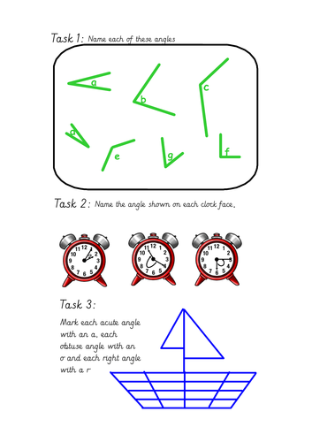 Year 3 Angles: Obtuse Acute and Right Angles Lesson Pack | Teaching ...
