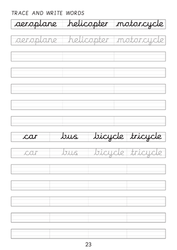 Cursive handwriting book 2 with letters, words and sentences | Teaching ...