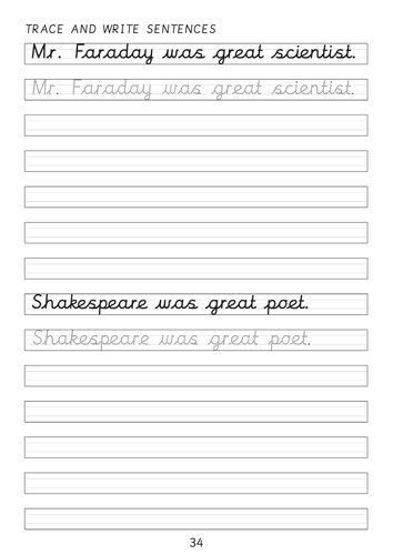 Cursive handwriting book 2 with letters, words and sentences | Teaching ...