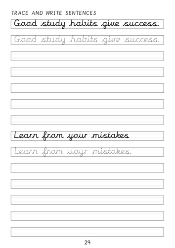 Cursive handwriting book 2 with letters, words and sentences | Teaching ...