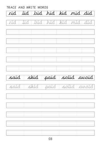 Cursive handwriting book 2 with letters, words and sentences | Teaching ...