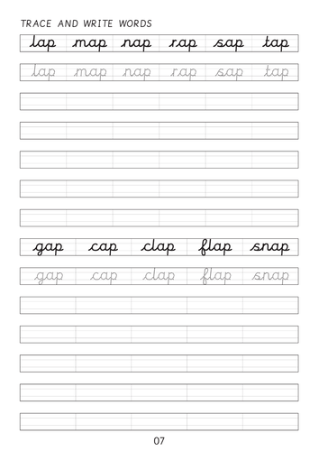 Cursive handwriting book 2 with letters, words and sentences | Teaching ...