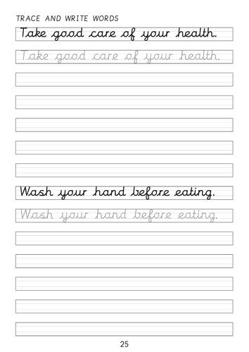 Cursive handwriting book 2 with letters, words and sentences | Teaching ...