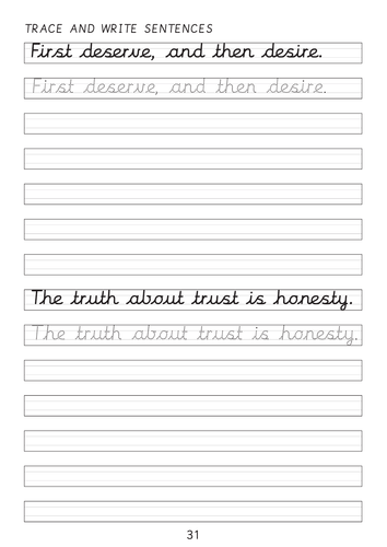 Cursive handwriting book 2 with letters, words and sentences | Teaching ...