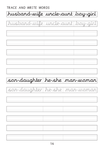 Cursive handwriting book 2 with letters, words and sentences | Teaching ...