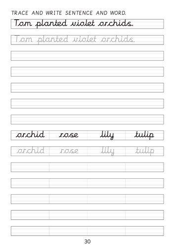 Cursive handwriting book 3 with letters, words and sentences | Teaching ...