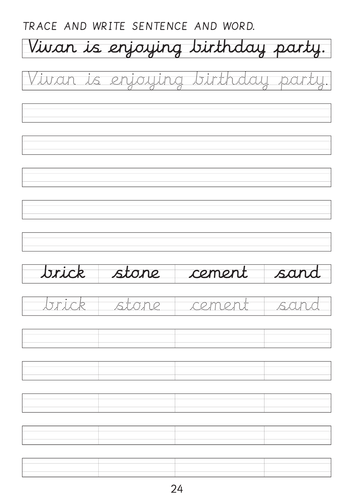 Cursive handwriting book 3 with letters, words and sentences | Teaching ...