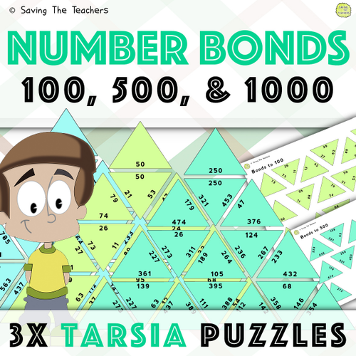 Number Bond Tarsia Puzzles: 100, 500, and 1000 | Teaching Resources