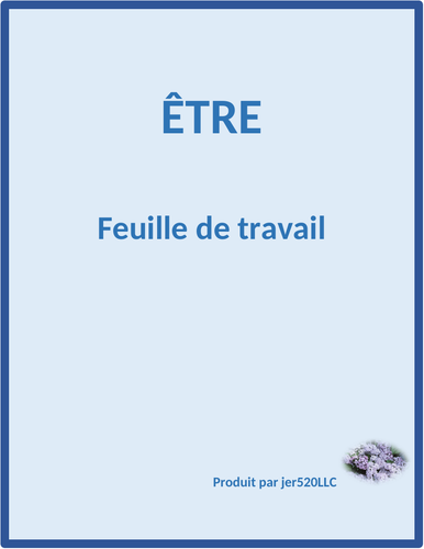 Être French Verb Worksheet 5 | Teaching Resources