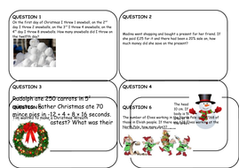 KS3 Christmas relay | Teaching Resources