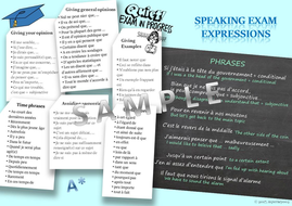 French speaking exam A-level (GSCE), complex structures and expressions ...