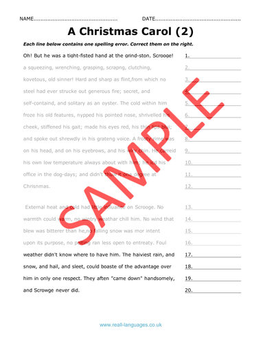 A Christmas Carol (2): English Comprehension and Activities | Teaching ...