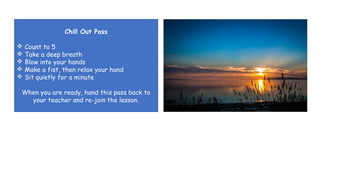 Chill Out Pass for Drama | Teaching Resources