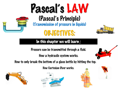Pascal’s LAW / (Pascal’s Principle) - (Transmission of pressure in ...