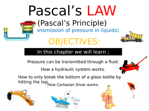 Pascal’s LAW / (Pascal’s Principle) - (Transmission of pressure in ...