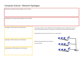 GCSE Computer Science 9-1 - Network Topology Worksheet | Teaching Resources
