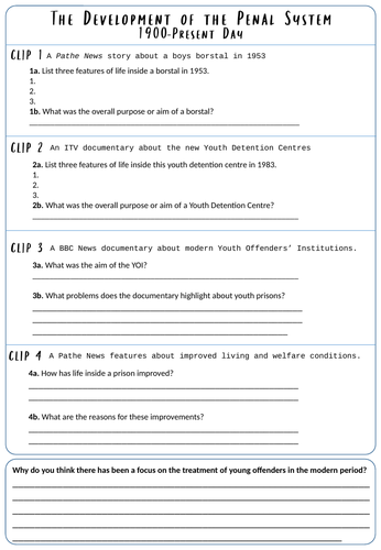 Modern Prison Reform Youth - Crime & Punishment - GCSE History Edexcel ...