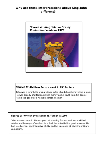 Key Stage three History Assessment: Why are these interpretations of ...