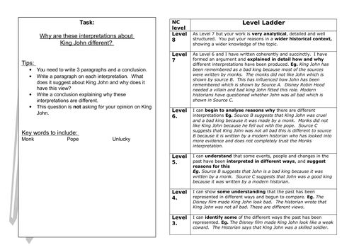 Key Stage three History Assessment: Why are these interpretations of ...