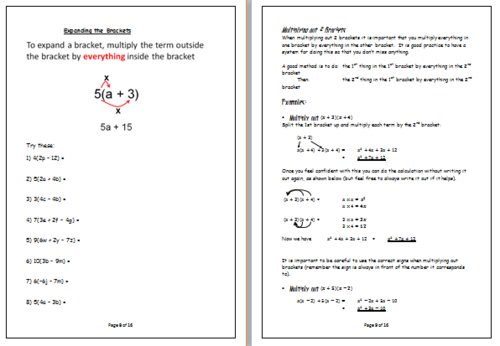GCSE maths, Intro to algebra, Collect and simplify terms, expanding ...