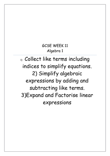GCSE maths, Intro to algebra, Collect and simplify terms, expanding ...