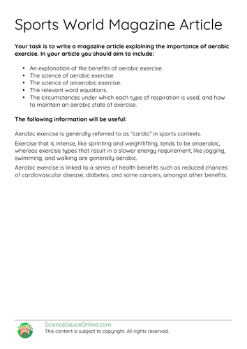 FLIPPED LEARNING: Aerobic and Anaerobic Respiration | Teaching Resources