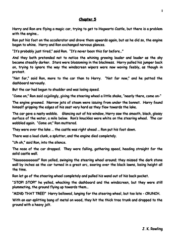 Harry Potter and the chamber of secrets - Whole Class Guided Reading ...