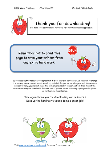 Place Value Word Problems Year 3, 4, 5 Maths 3 levels of ...